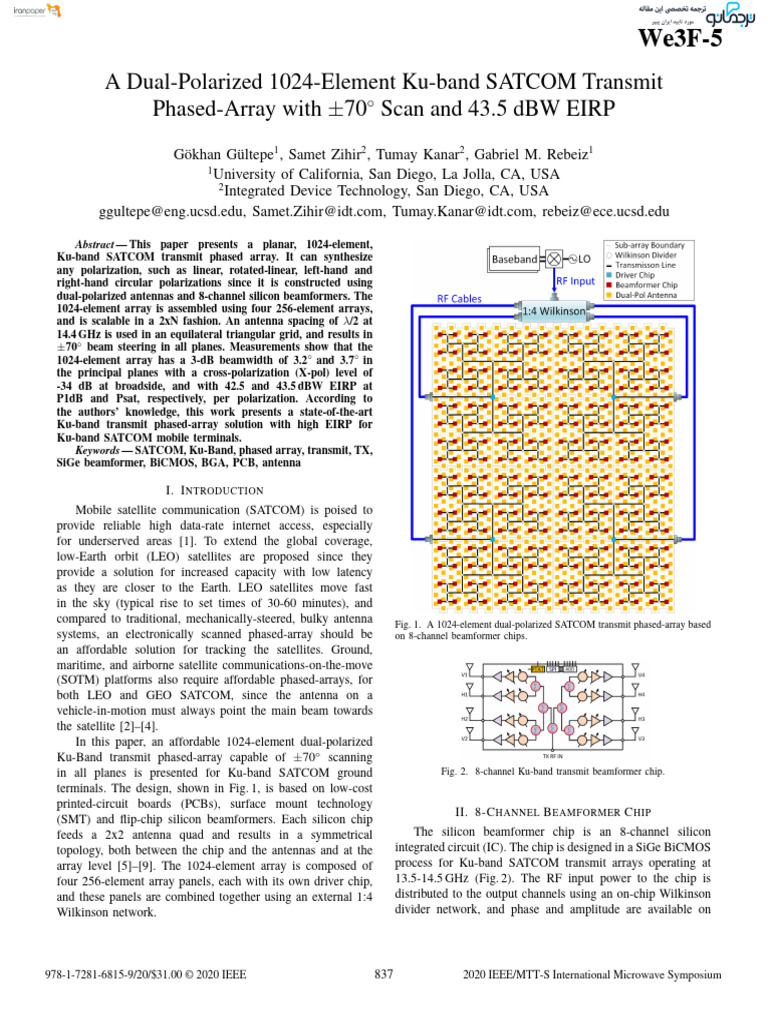 Dual-Polarized Ku-Band Phased Array Antenna | PDF | Antenna (Radio) | Integrated Circuit