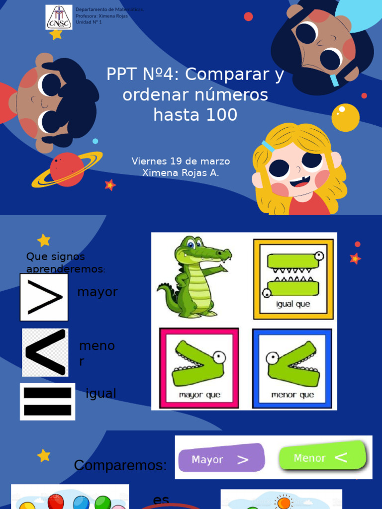 Comparar y Ordenar Números hasta 100 | PDF