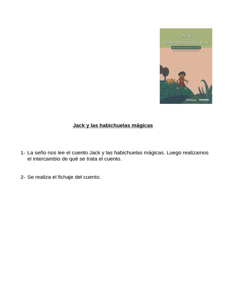 Jack y las habichuelas mágicas: Resumen | PDF