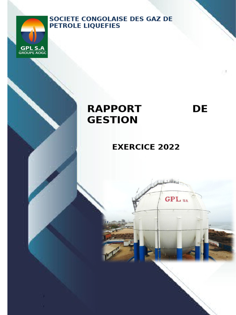 Rapport de Gestion 2022 - GPL SA | PDF | Gaz de pétrole liquéfié | Pétrole
