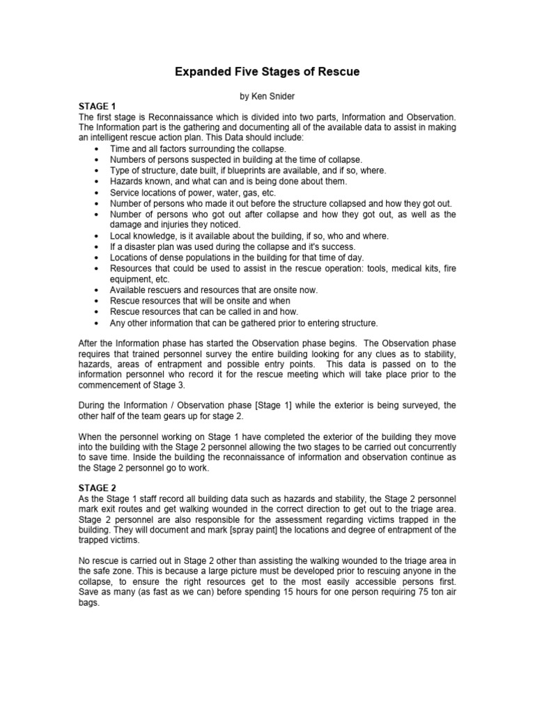 Rescue Operation Stages Explained | PDF