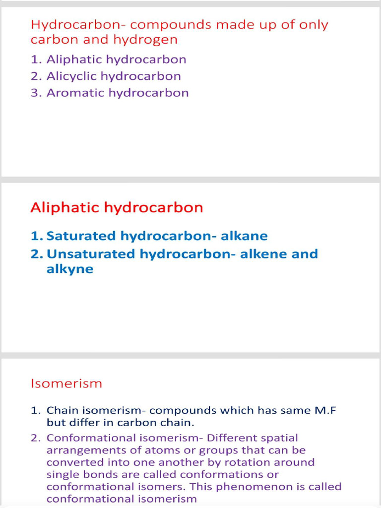 Understanding Hydrocarbons and Isomerism | PDF | Conformational ...