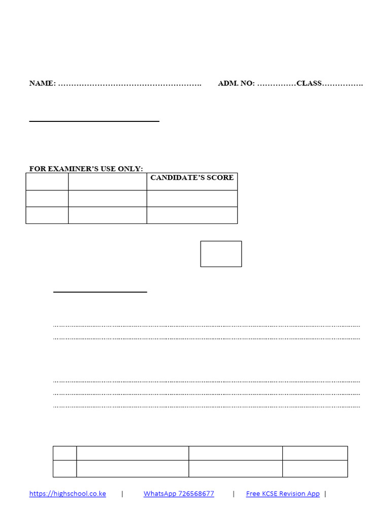PHYSICS Questions Form 1 EndTerm 3 TopRank | PDF | Liquids | Density