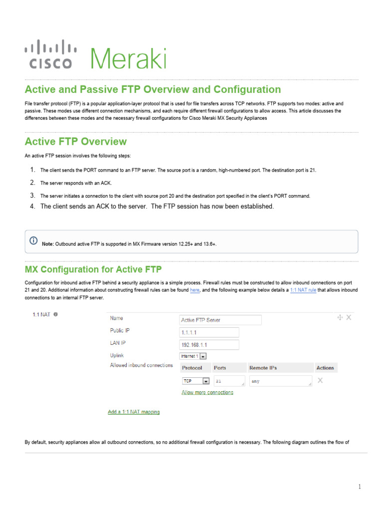 Active and Passive FTP Overview and Configuration | PDF | File Transfer ...