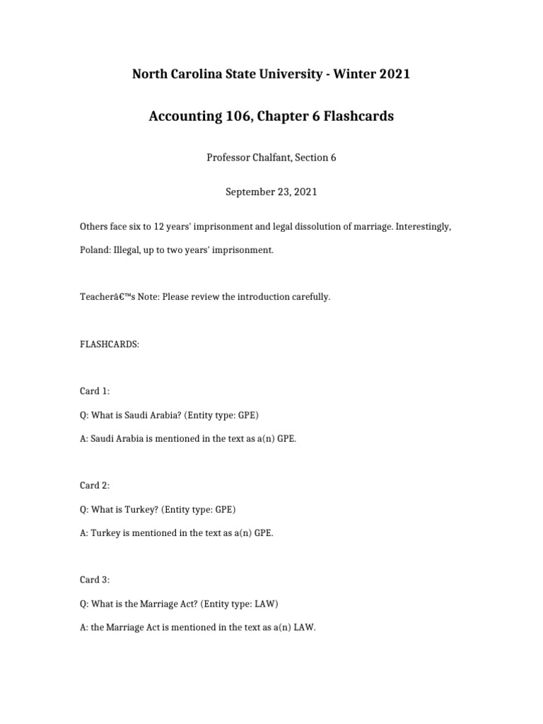 Accounting 106 Chapter 6 Flashcards | PDF