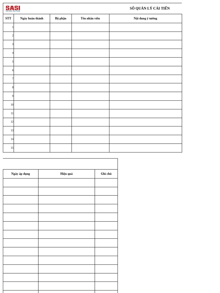 BM004-BA-01-14 - Sổ Quản Lý Cải Tiến | PDF