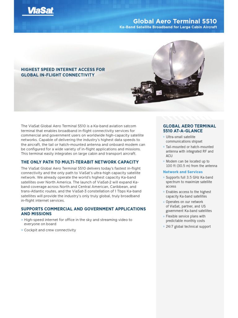Viasat Aero Mobile Terminal | PDF | Broadband | Antenna (Radio)