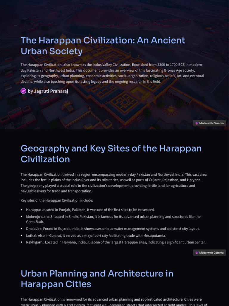The Harappan Civilization An Ancient Urban Society | PDF