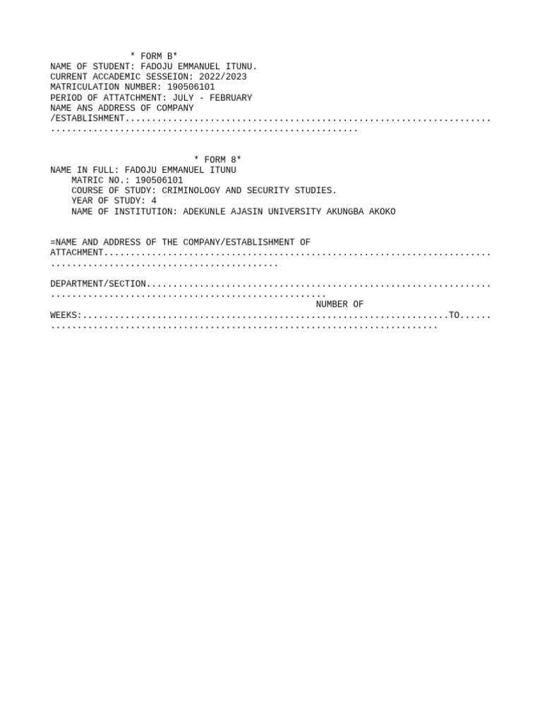 Siwes Exercise | PDF