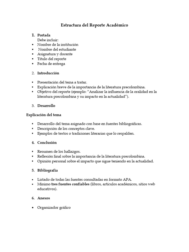 Estructura Del Reporte Académico Bibliográfico | PDF