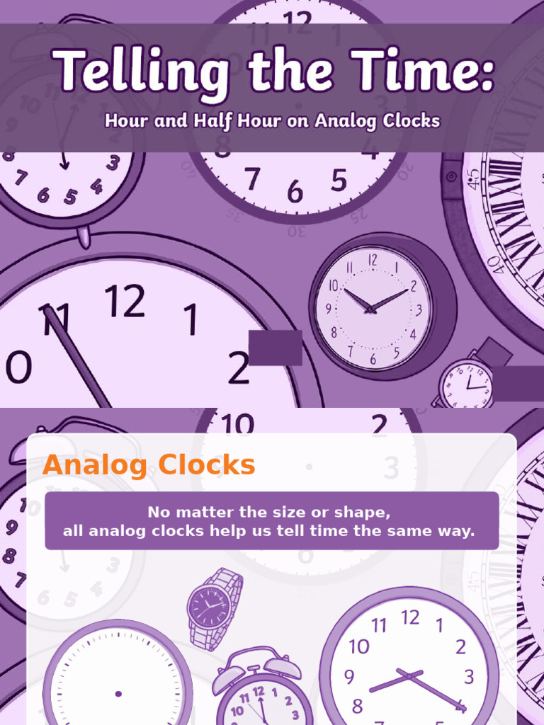 Understanding Half Past on Clocks | PDF | Clock | Horology