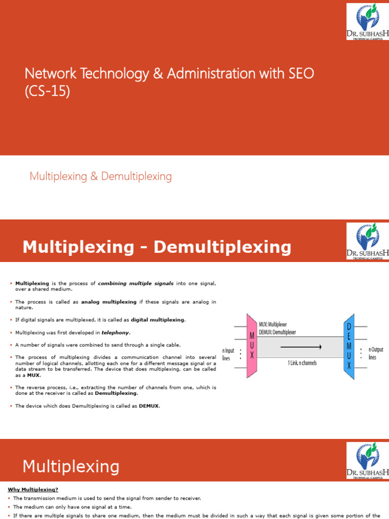 Multiplexing & Demultiplexing | PDF | Multiplexing | Modulation