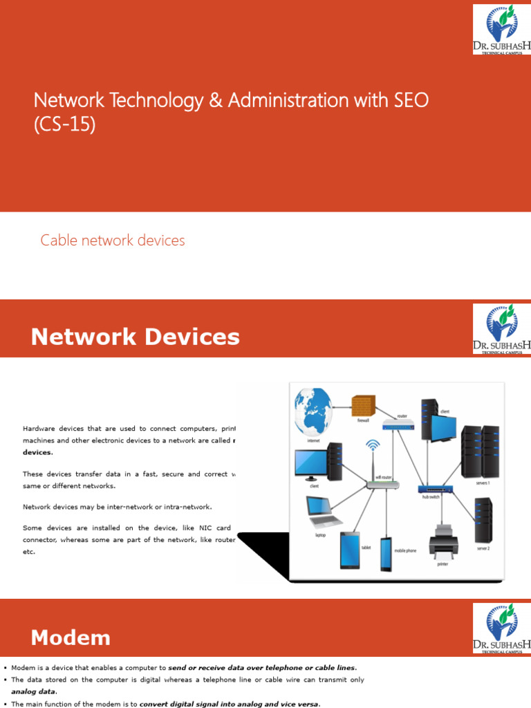 14. Cable Network Devices | PDF | Computer Network | Network Switch