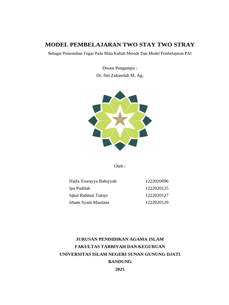 Model Pembelajaran Two Stay Two Stray | PDF