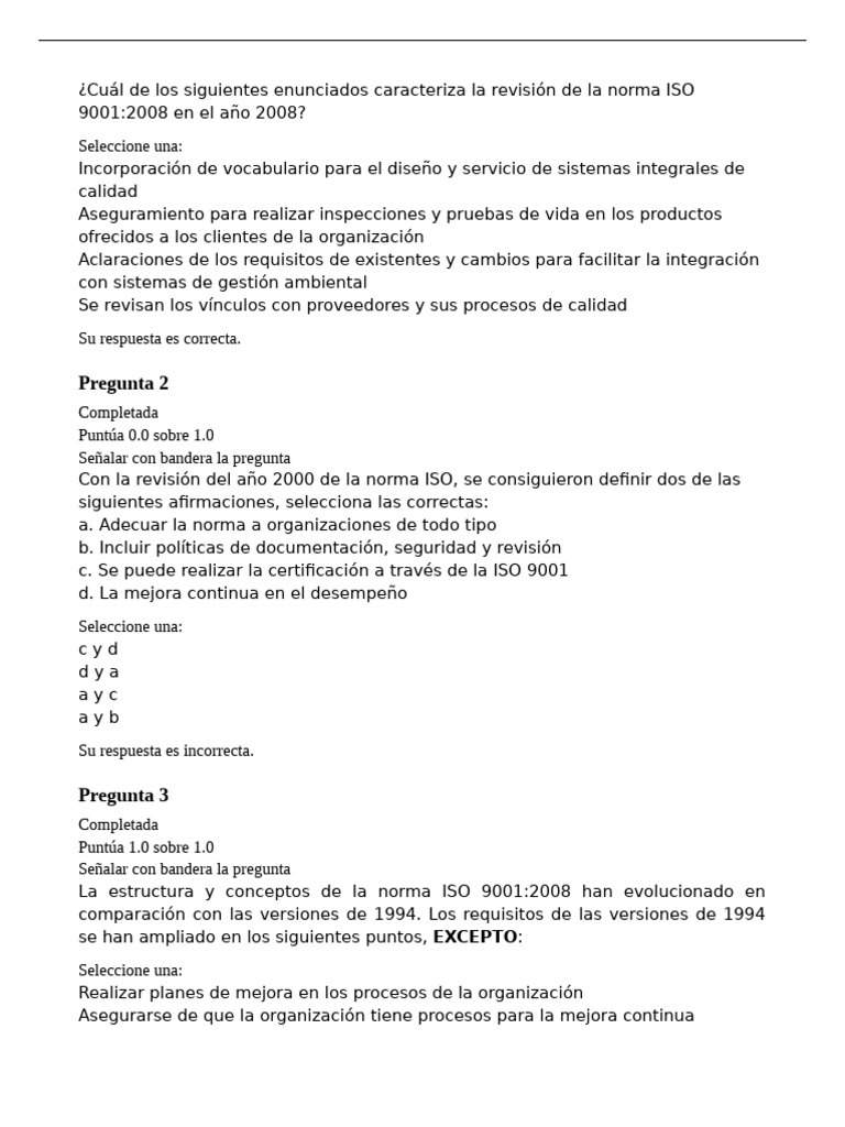 Gesti N de Calidad Modalidad de Ex Menes Semana 3 | PDF | Calidad (comercial) | Procesos de negocio