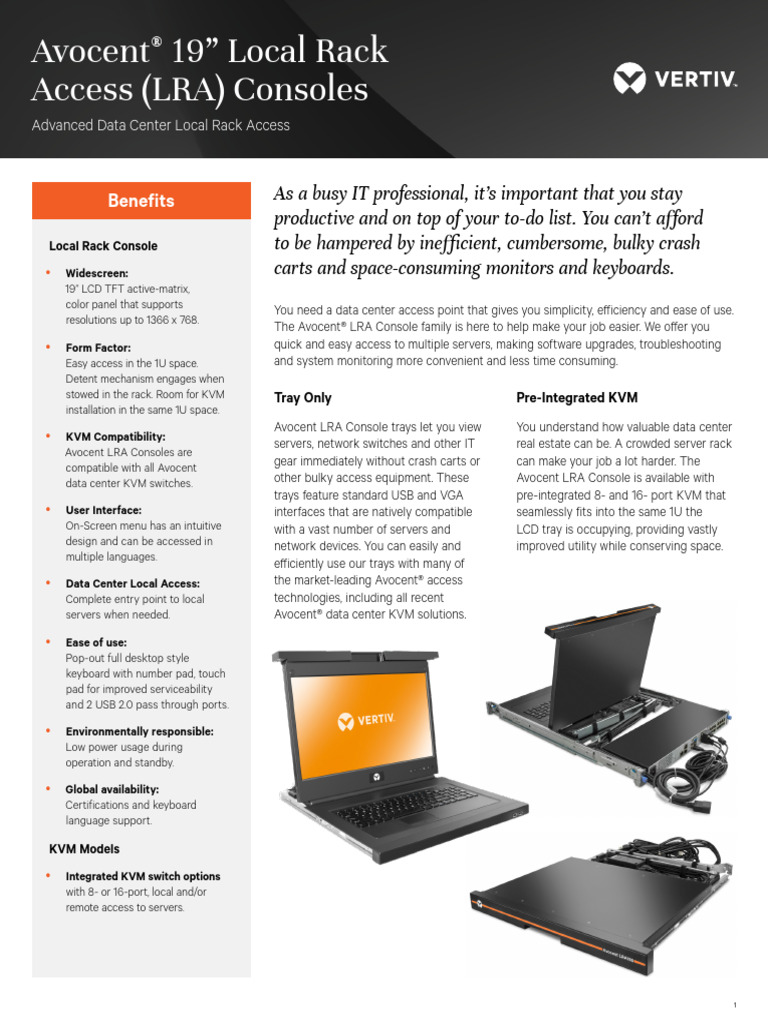 Vertiv avocent-18.5-local-rack-access-lra-consoles-brochure | PDF | Usb ...