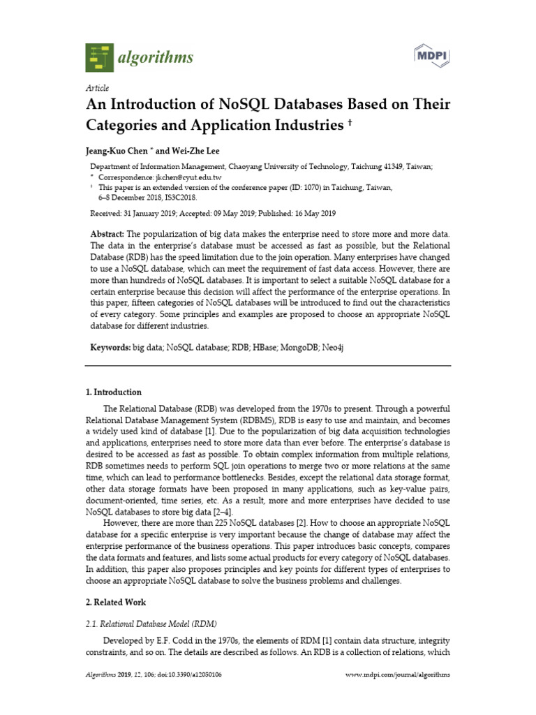 An Introduction of NoSQL Databases Based On Their | PDF | No Sql ...