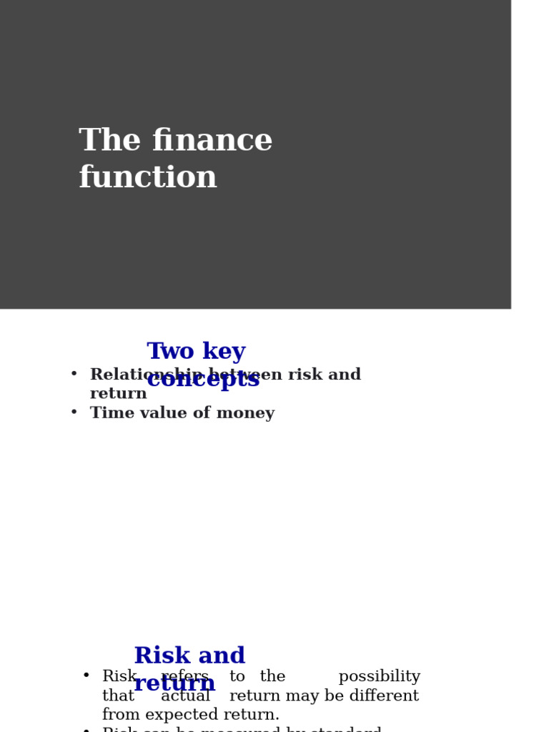 L1a Finance Function | PDF | Dividend | Equity (Finance)