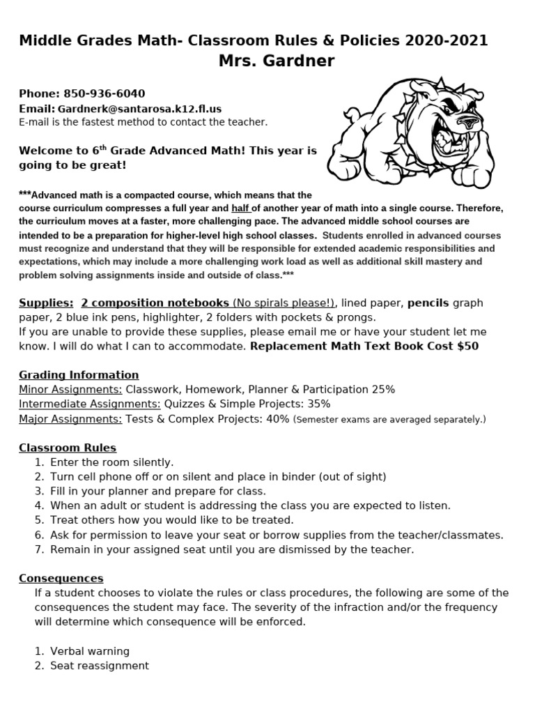 2020-2021 Advanced Math Parent Letter - Do | PDF | Schools | Learning