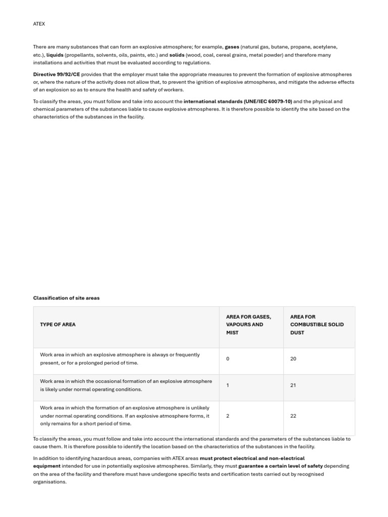 ATEX classification | PDF | Gases | Physical Sciences