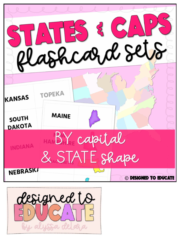 State Capitals and Shapes Flashcards | PDF | Southern United States ...