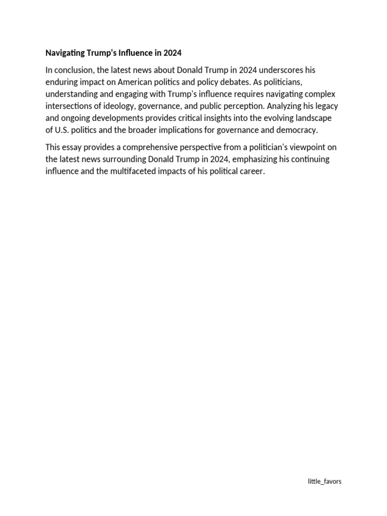 Navigating Trump's Influence in 2024 | PDF