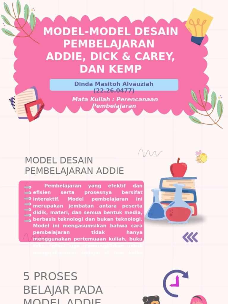 MODEL DESAIN PEMBELAJARAN ADDIE, DICK & CAREY DAN Kemp | PDF