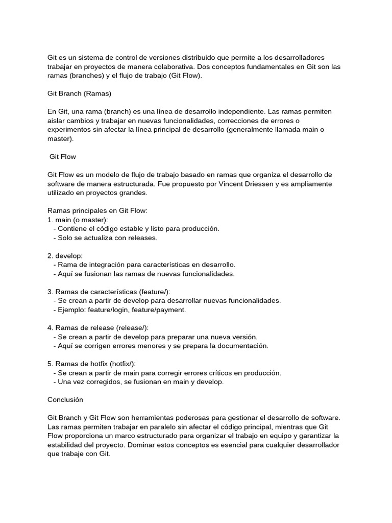 Git Branch y Git Flow | PDF