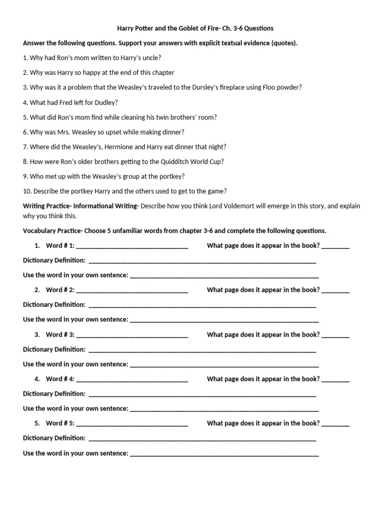 Harry Potter - Goblet of Fire - Ch.3-6 | PDF | Contemporary Fantasy ...