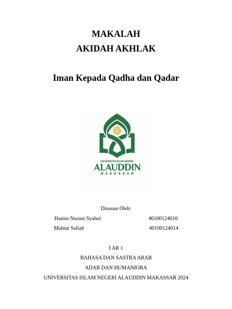 Iman Qadha dan Qadar dalam Islam | PDF