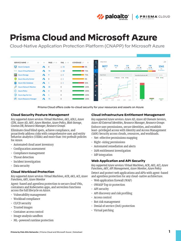 Prisma Cloud For Microsoft Azure | PDF | Microsoft Azure | Cloud Computing