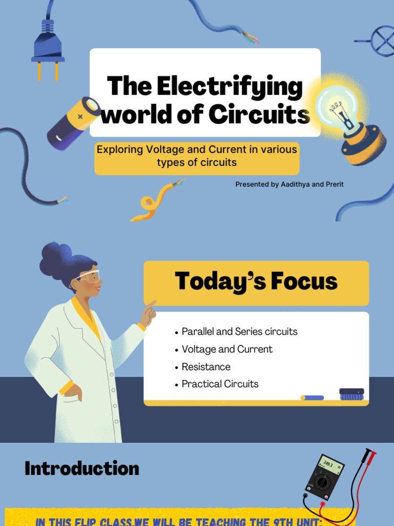 Circuits Education Presentation in Blue Yellow Flat Cartoon Style | PDF ...