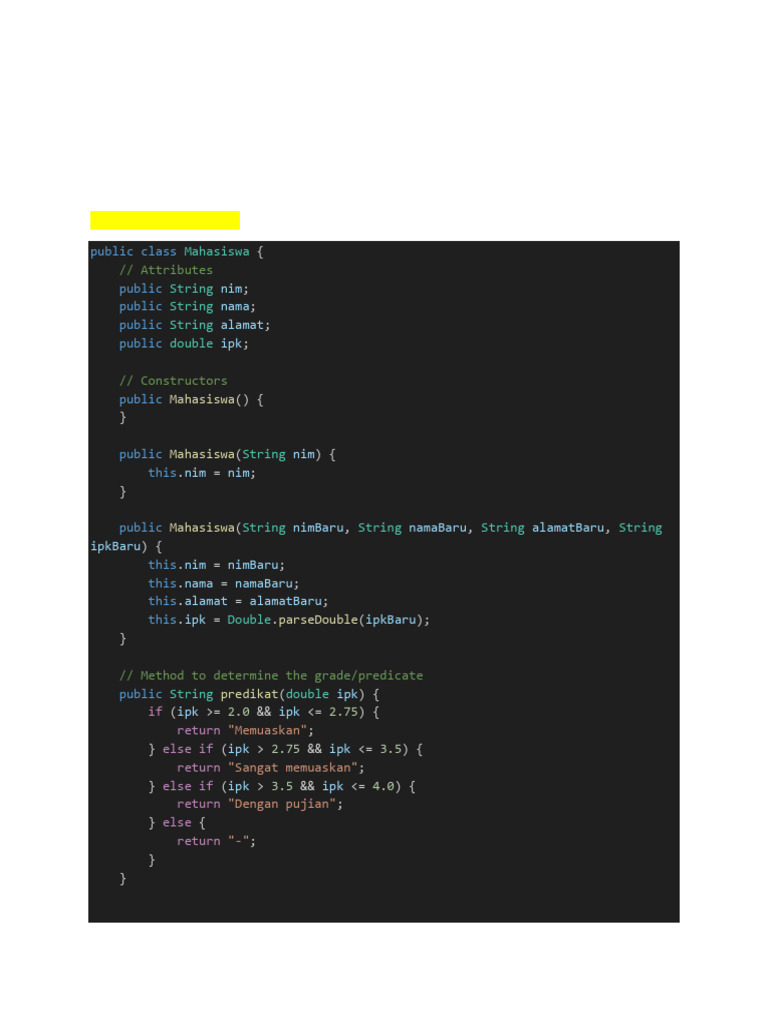 class dan object_bagas | PDF