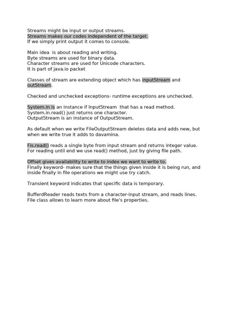 Java Input and Output Streams Explained | PDF