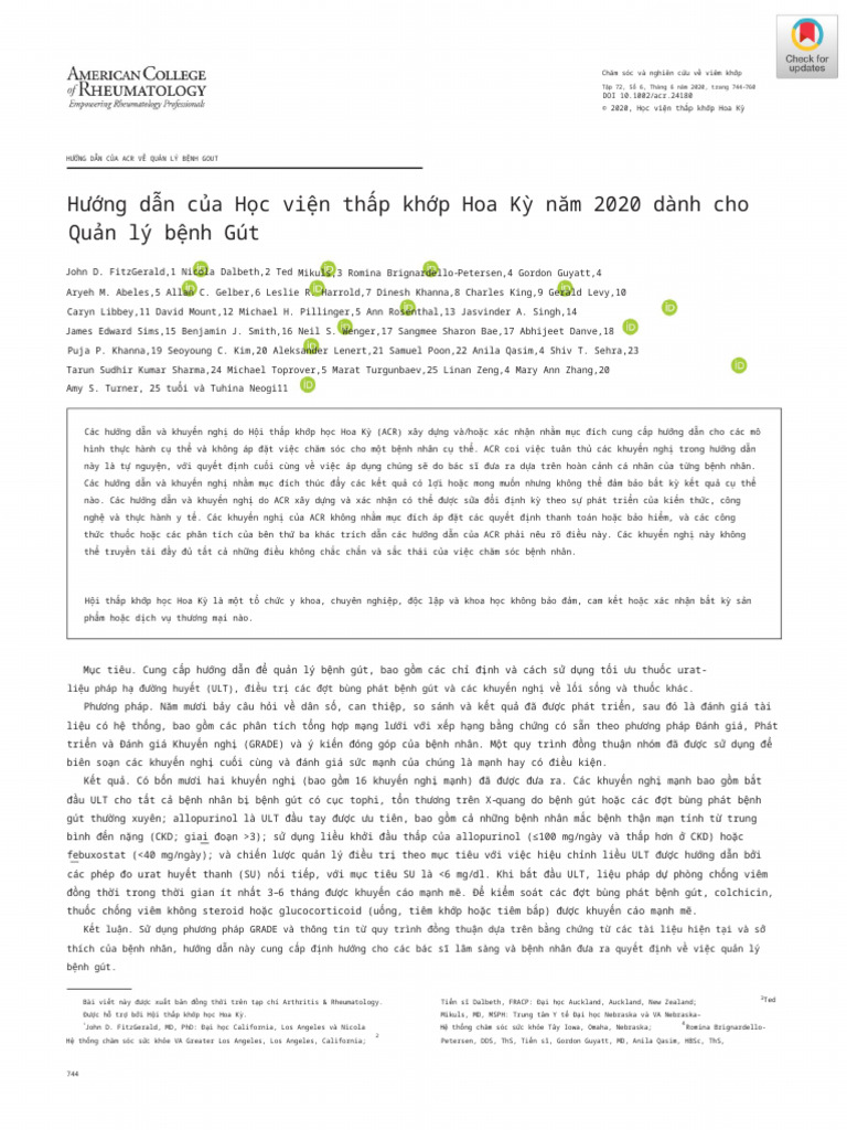 Gout Guideline 2020 | PDF