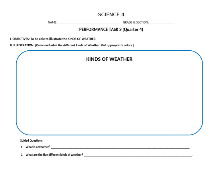 Illustrating 4 Kinds of Weather | PDF