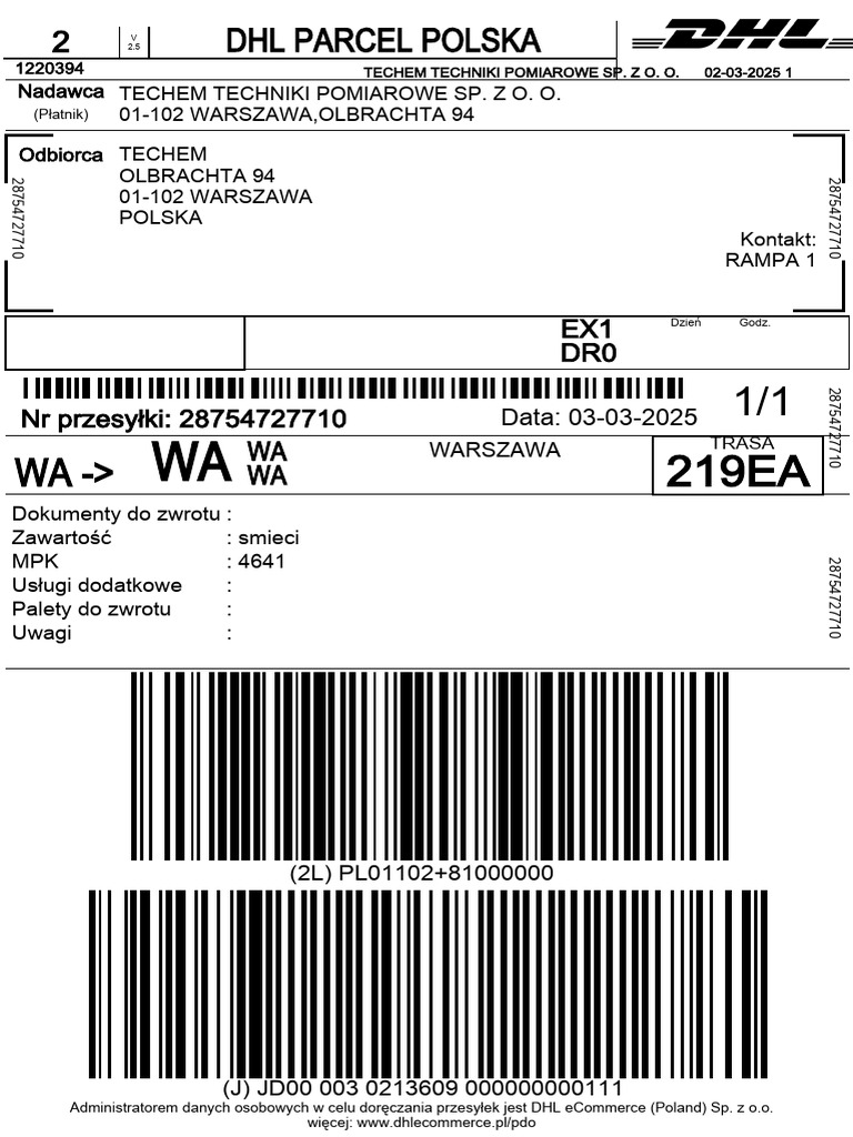 Etykieta 28754727710 | PDF