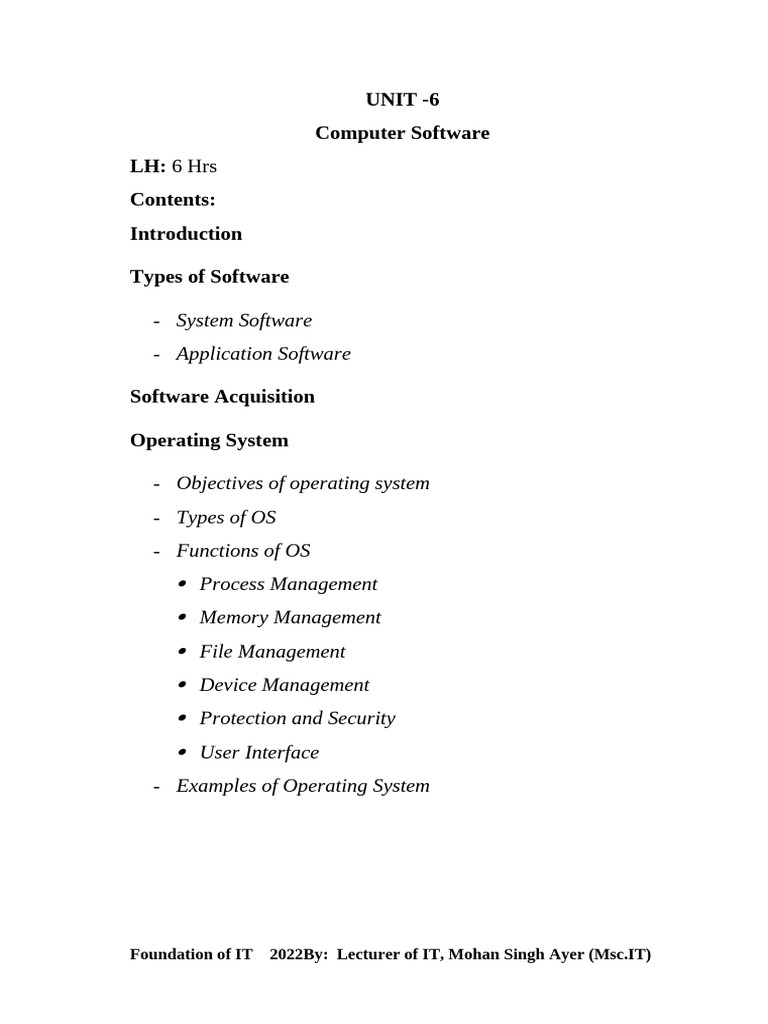 Overview of Computer Software Types | PDF | Operating System | Programming