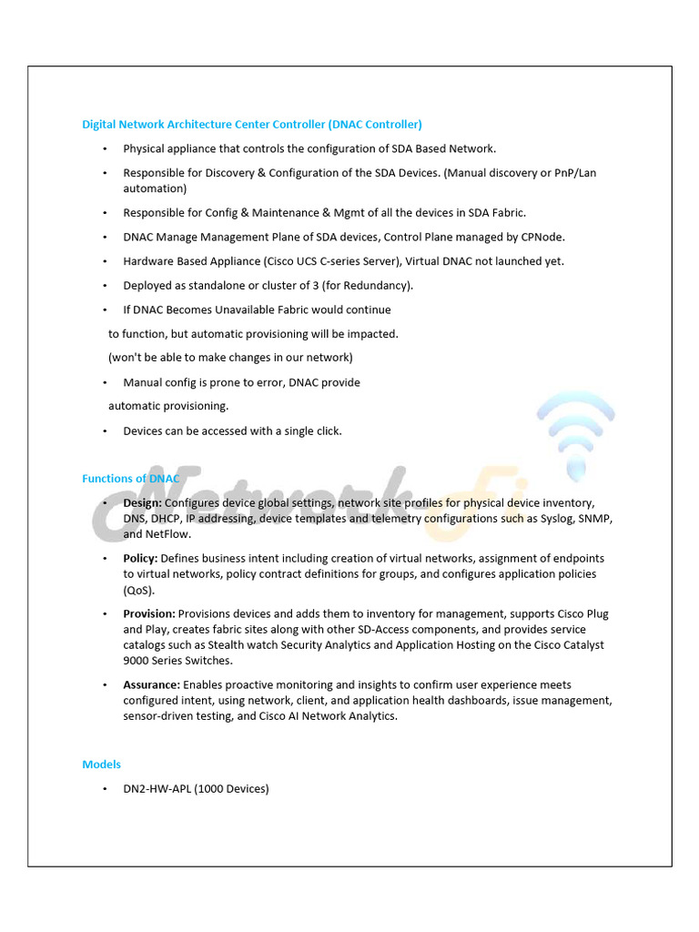 Cisco DNAC Overview and Functions | PDF