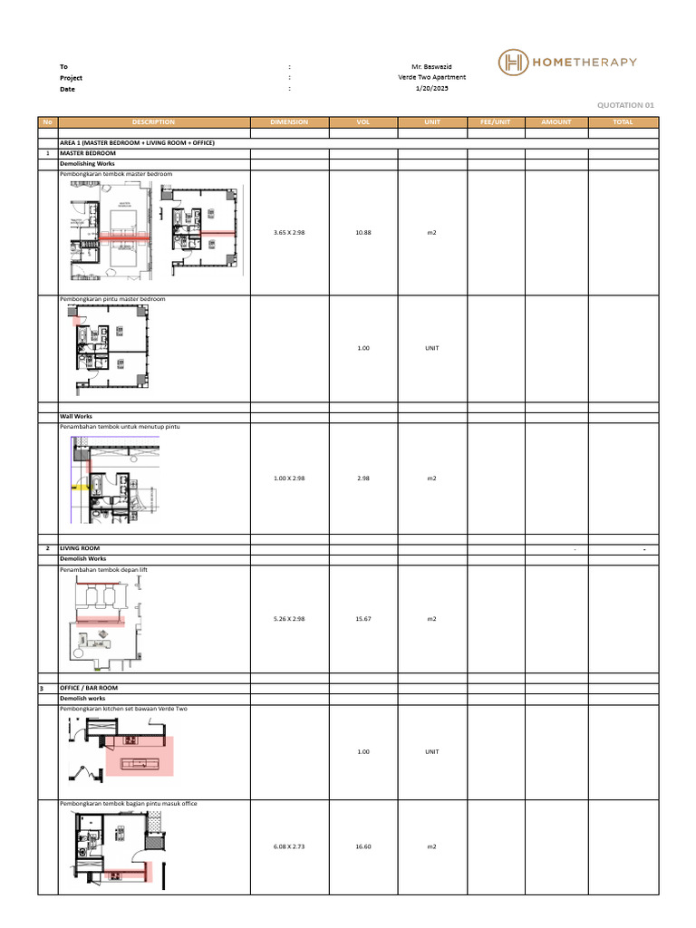 Verde Two Apartment - Civil+Interior | PDF | Home Economics ...