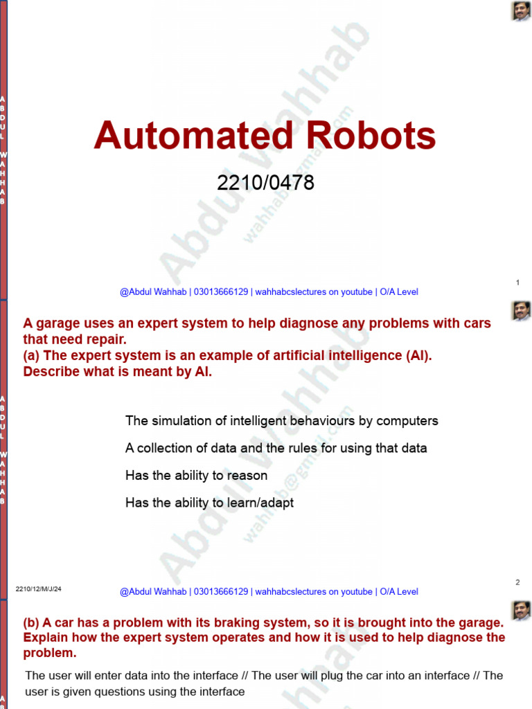 AI, Expert Systems , Robotics | PDF | Artificial Intelligence ...