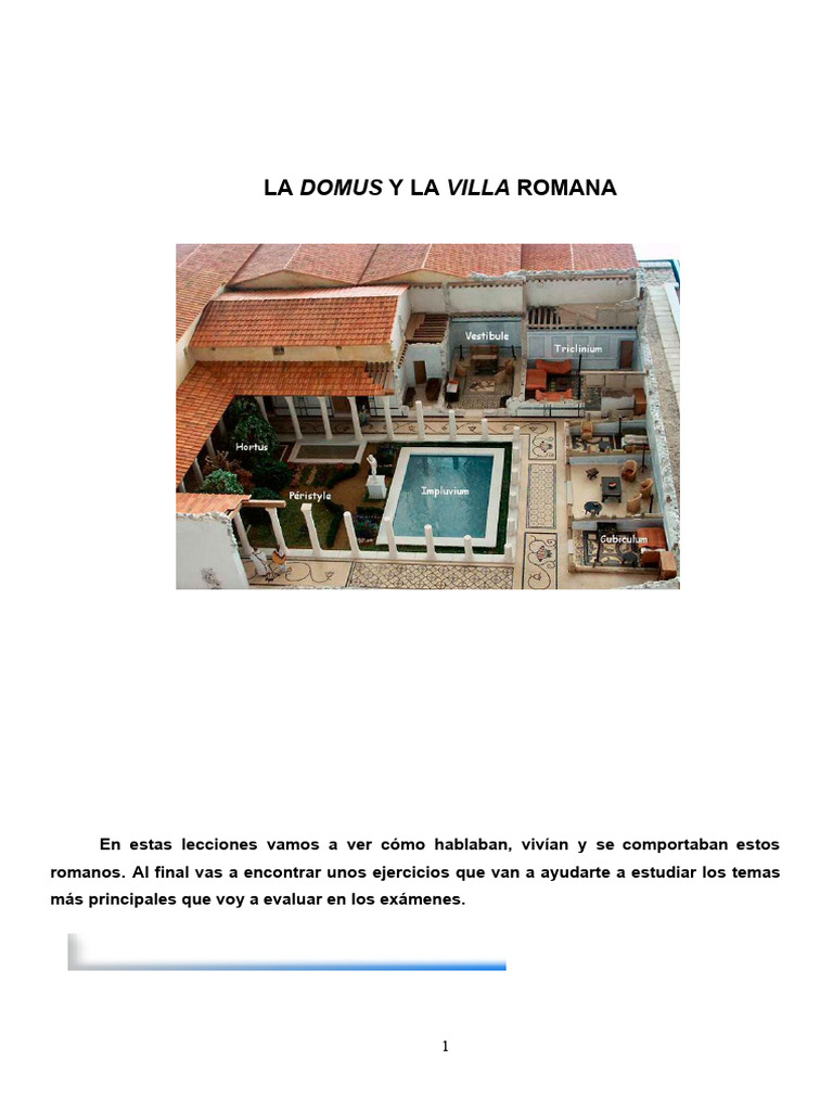 Latín A Parte 9 La Domus y La Villa | PDF | Mueble | imperio Romano