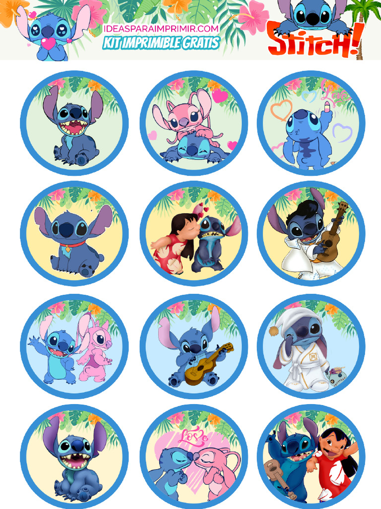 Etiquetas Toppers Stitch Kit Candybar Stitch para Imprimir Gratis | PDF