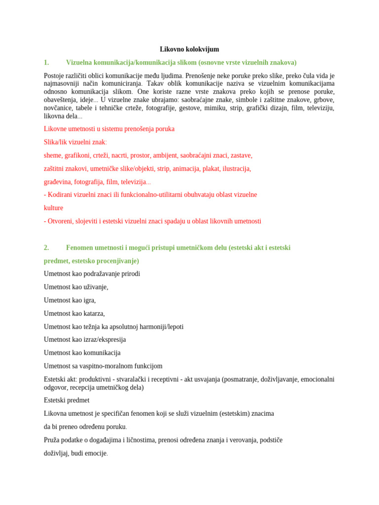 Likovno Kolokvijum | PDF