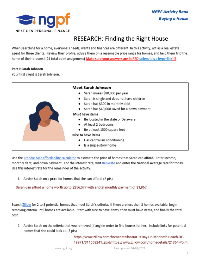 Kami Export - Nyla Scott - RESEARCH - Finding The Right House | PDF ...