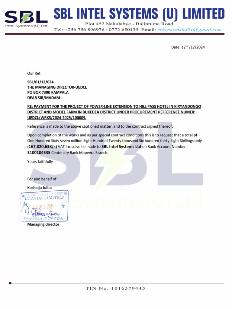 .SBL Cover Letter Bukedea & Hillpass | PDF