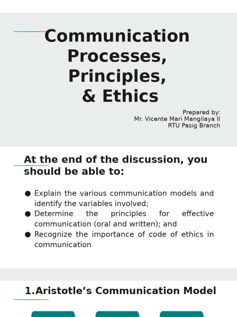2. Communication Processes Principles and Ethics | PDF | Communication ...