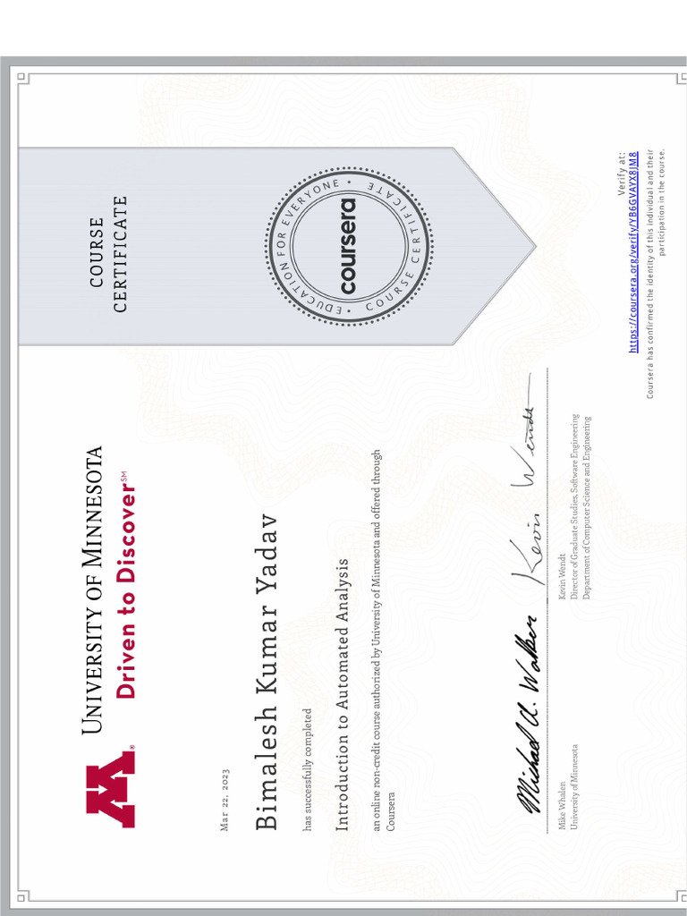 introduction of Automated testing certificate | PDF