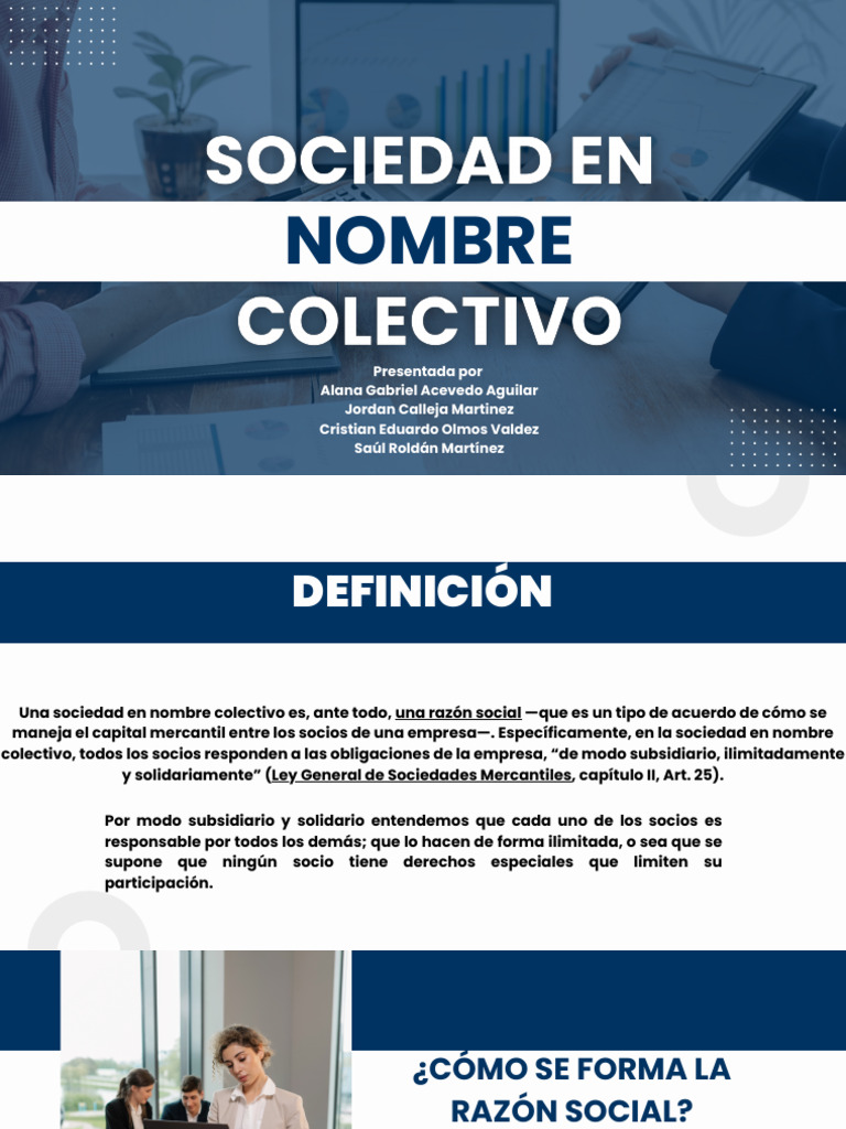 Sociedad en Nombre Colectivo | PDF | Camaradería | Contrato social