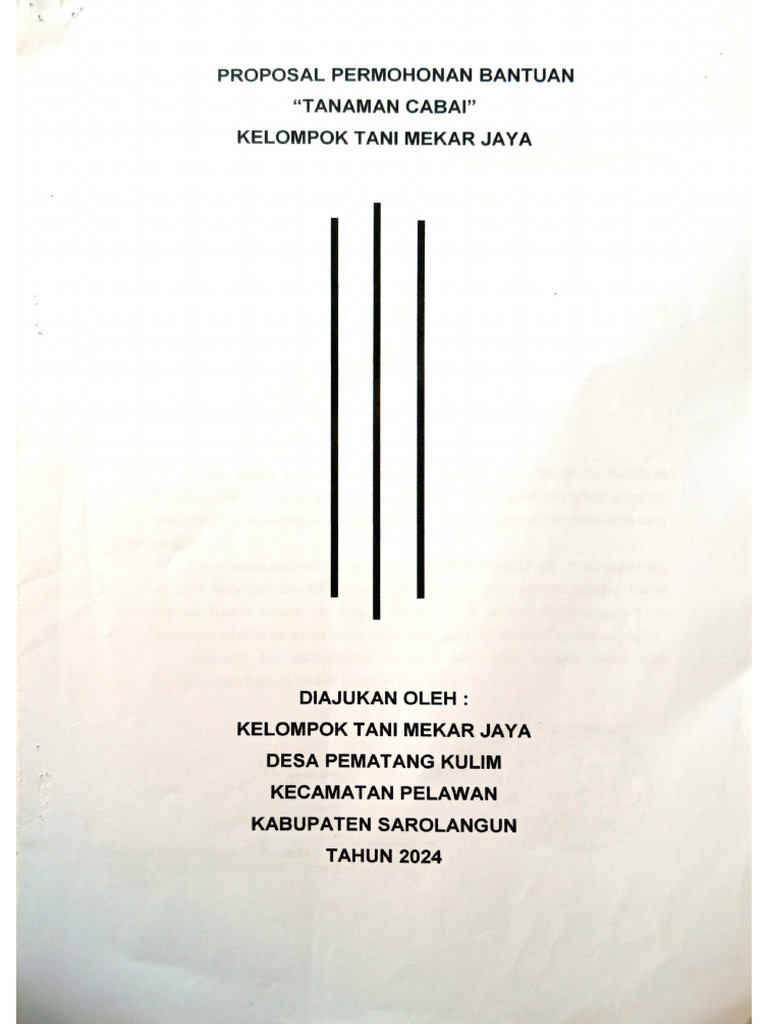 Proposal Kelompok Tani MJ | PDF